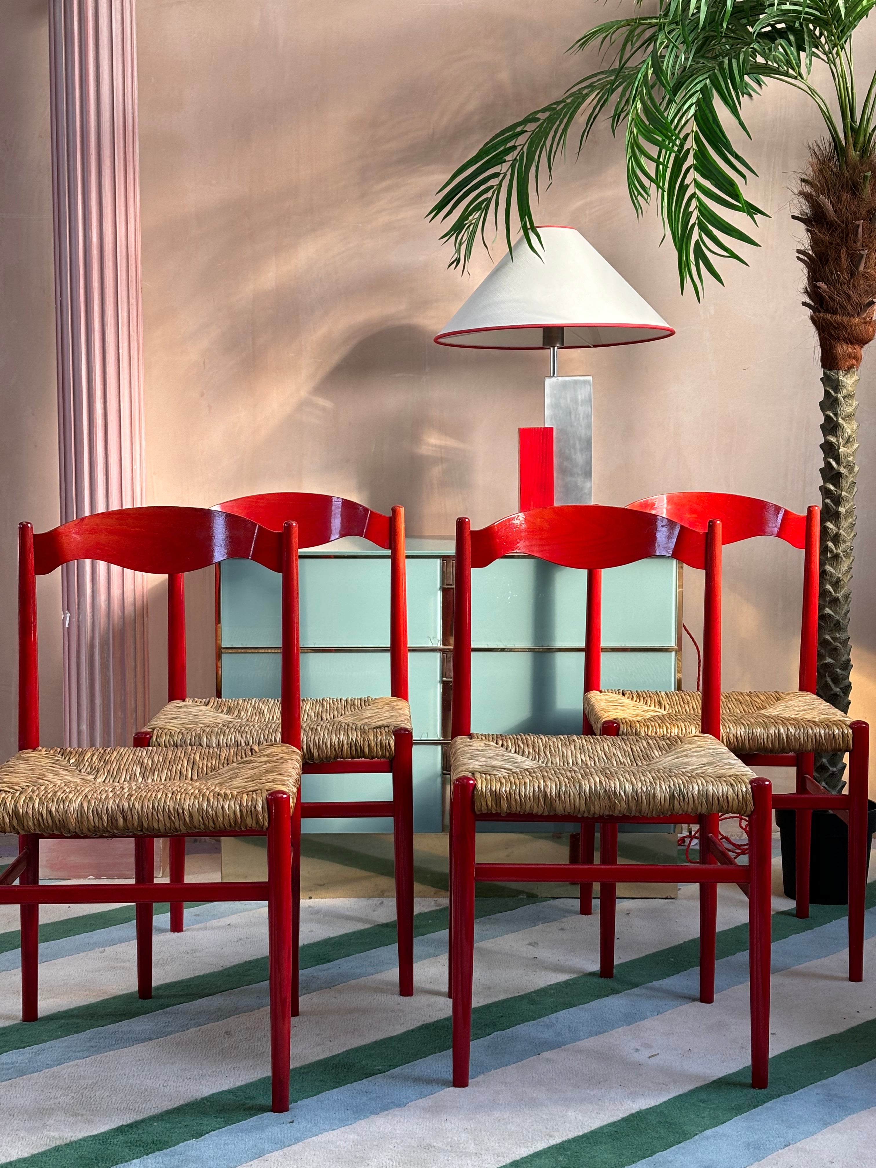 Red diner chairs store